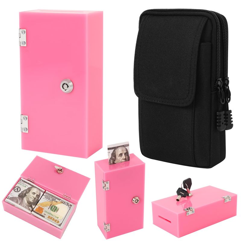 Extra Large Pink Acrylic Gambling Box Winners Bank with 2 Keys, Slot ...
