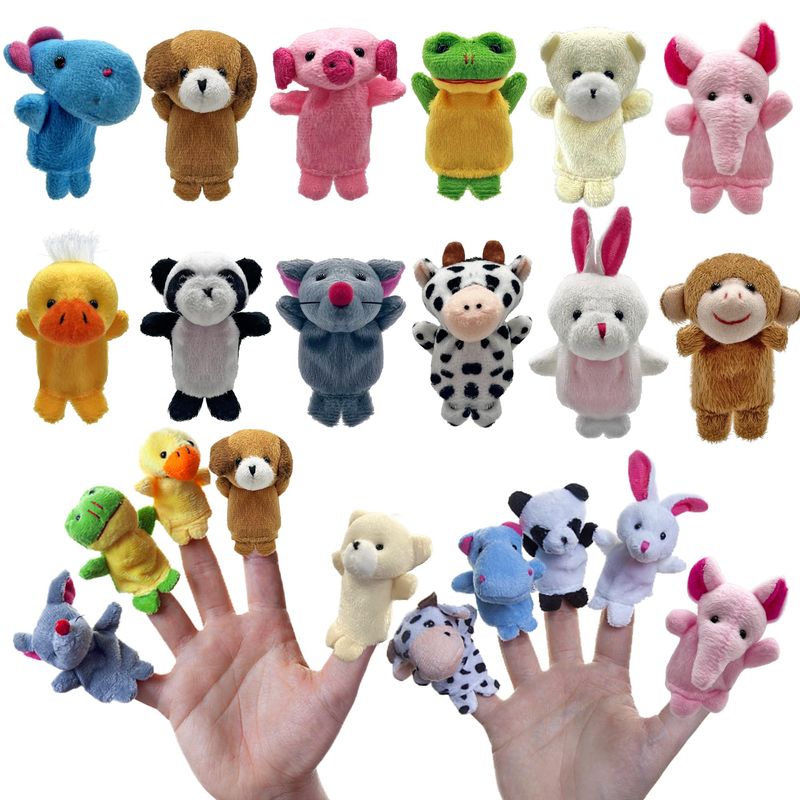 12 PCS Finger Puppets Set Mini Stuffed Animals Finger Puppet for ...