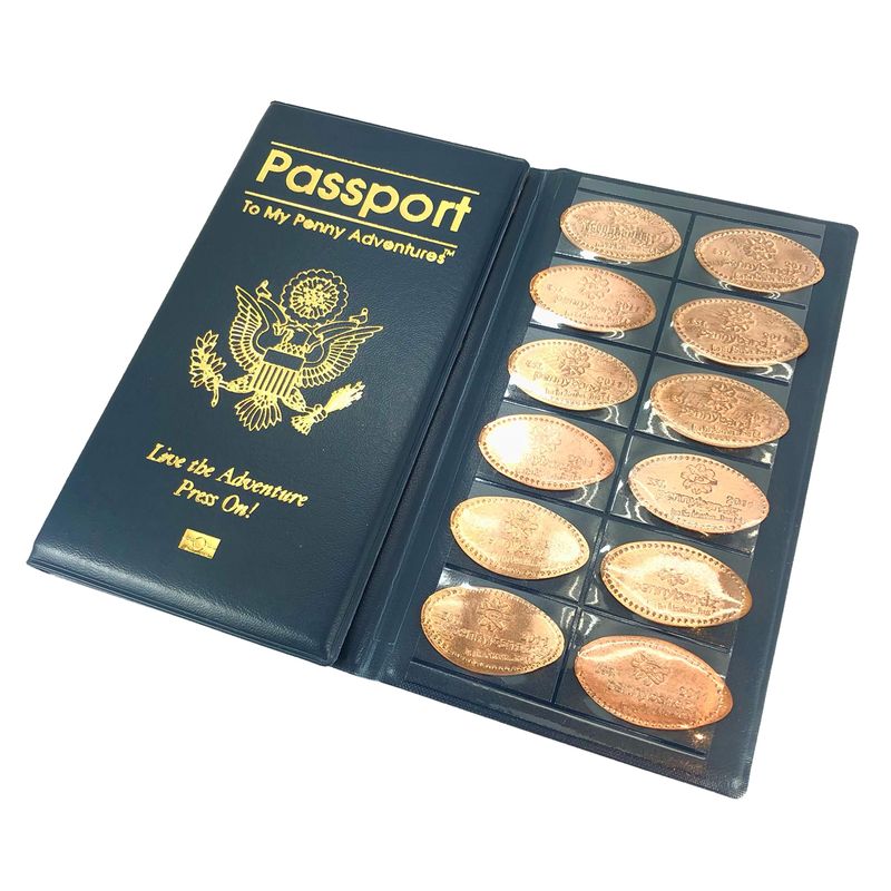 Pennybandz Penny Passport to My Penny Adventures - Souvenir Pressed Penny Passport Holds 48 ...