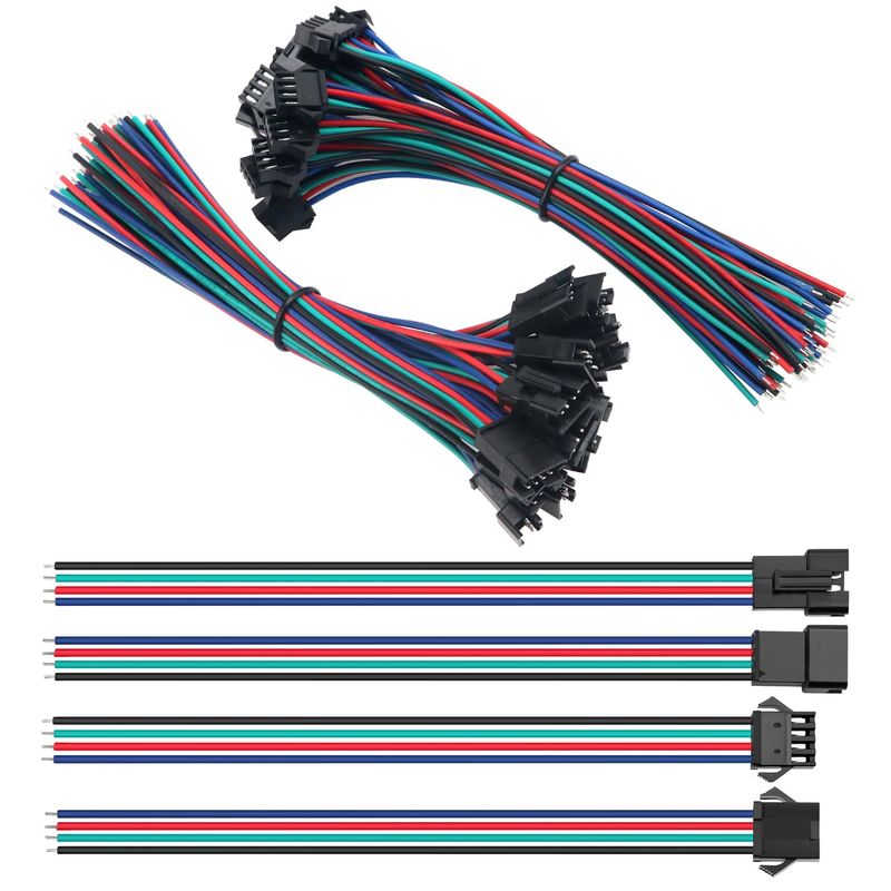 Lyeteung 15 Pairs Mini Micro JST-SM Plug Connector, JST 4 Pin Micro ...