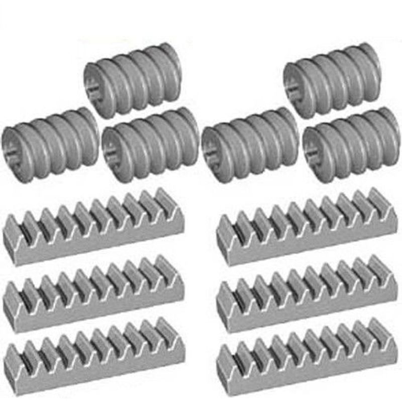 LEGO Technic NEW 12 pcs LIGHT GREY WORM AND RACK GEAR SET Screw Track ...