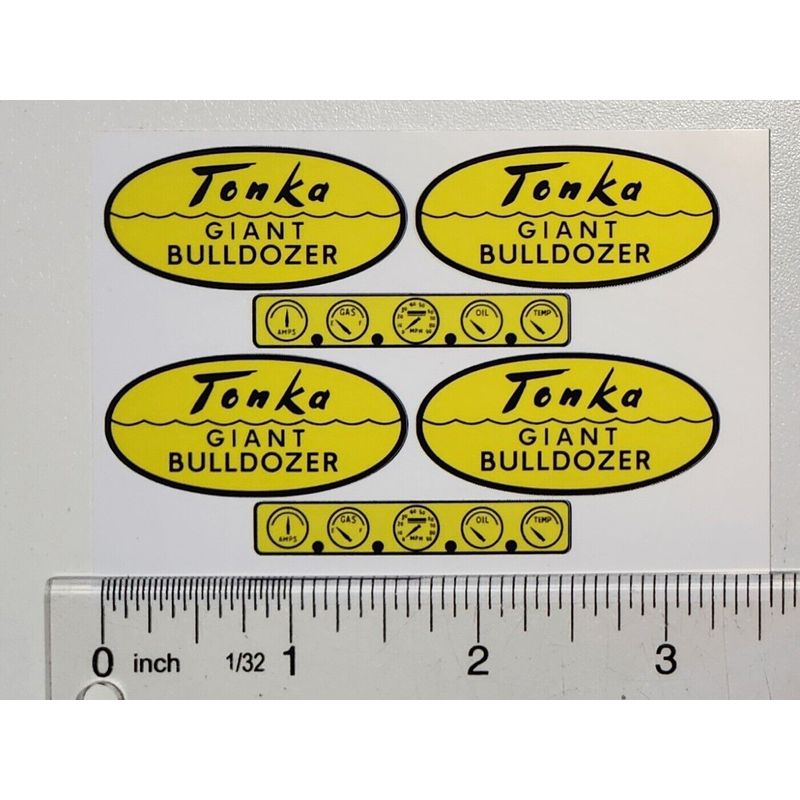 Tonka Giant Bulldozer Sticker Set With Script Tonka Logo And Guages ...