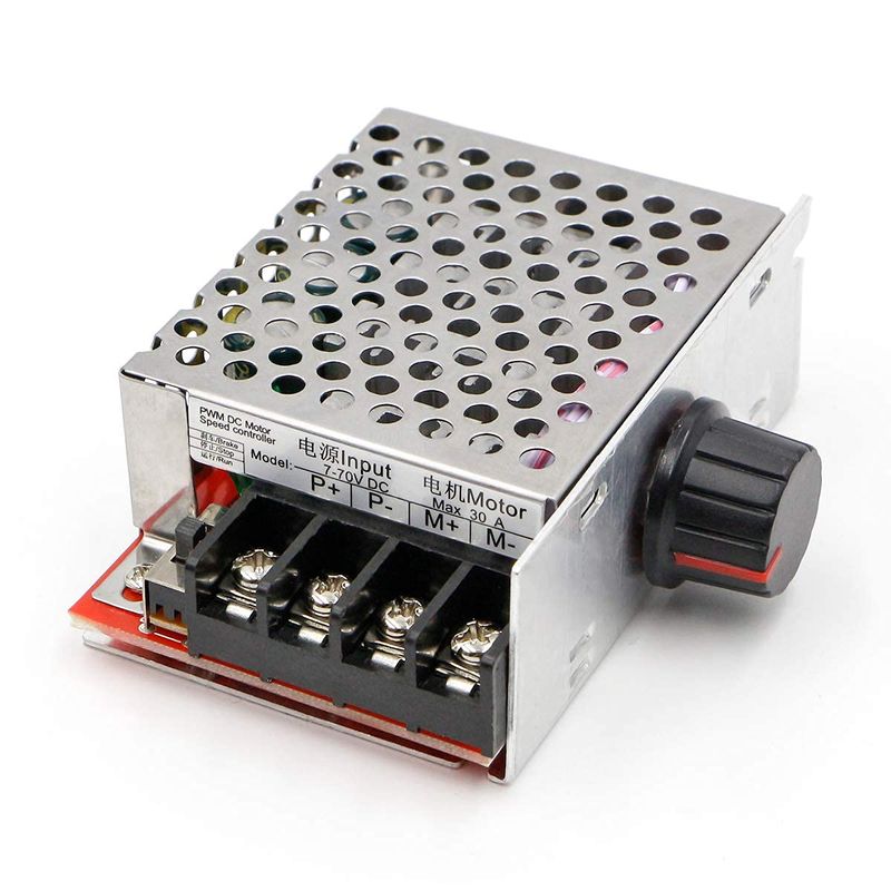 DollaTek DC Motor Speed Controller, 7-70V 30A PWM, Adjustable 12V-48V, with 30 Amp Fuse ...