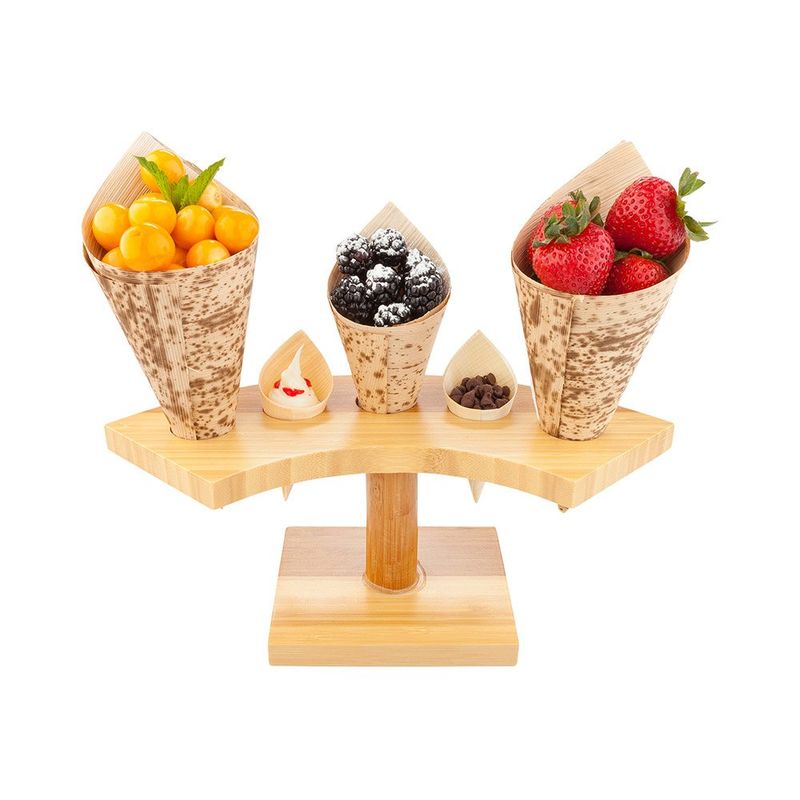 Restaurantware 10-inch Crescent Food Cone and Sushi Hand Roll Display ...