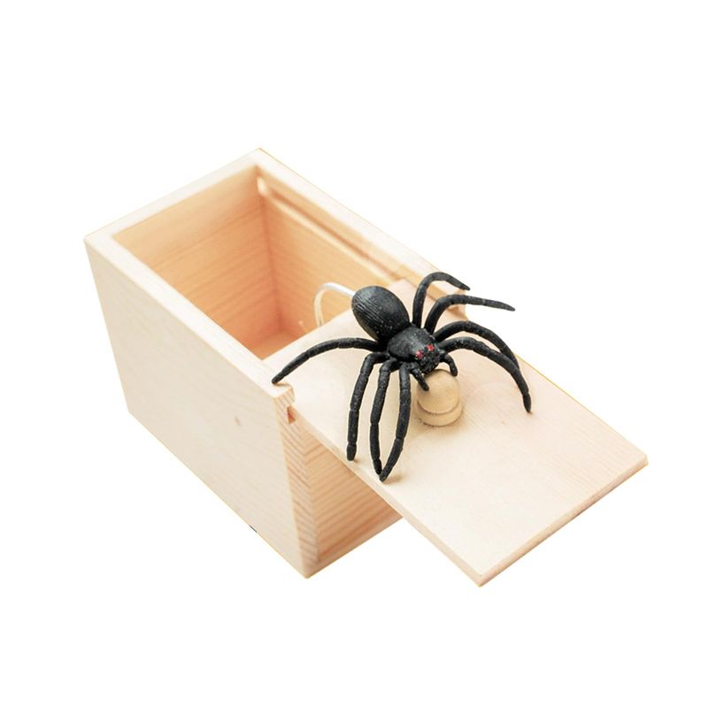 Rubber Spider Trick Box, Handmade Wooden Trick Surprise Box Spider ...