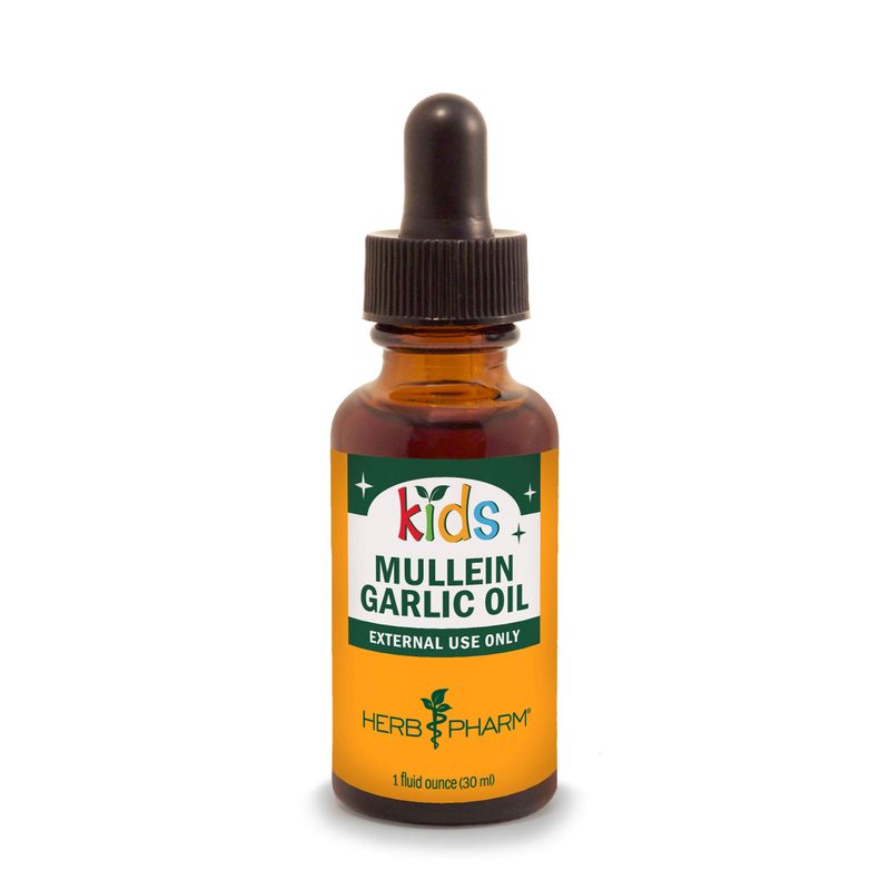 Herb Pharm Kids Mullein and Garlic Oil, 1 Fl Oz, Calendula, Garlic ...