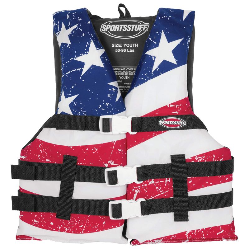 SPORTSTUFF Stars and Stripes Life Jacket, US Coast Guard Approved, Type ...