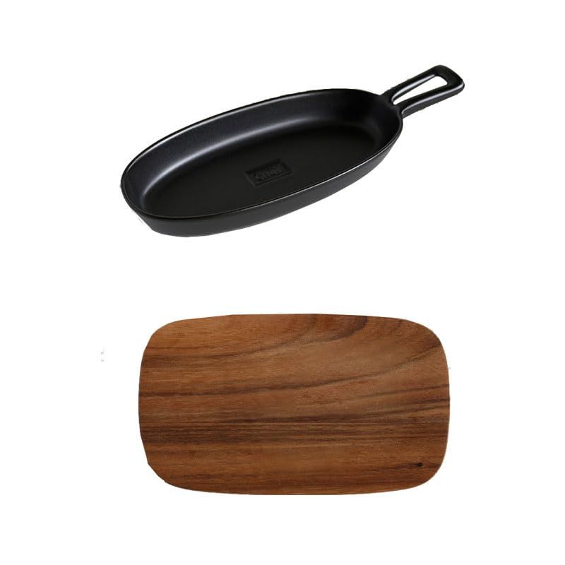 Grill Plate Handy & Wood Board S Set, Ibukicraft Grill Pan, Grill Plate ...