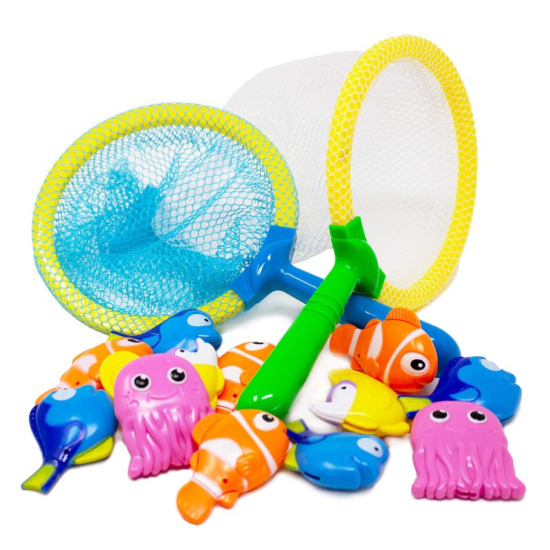Boley 14PC Sinking Dive and Grab Net Fishing Pool Toys for Kids ...