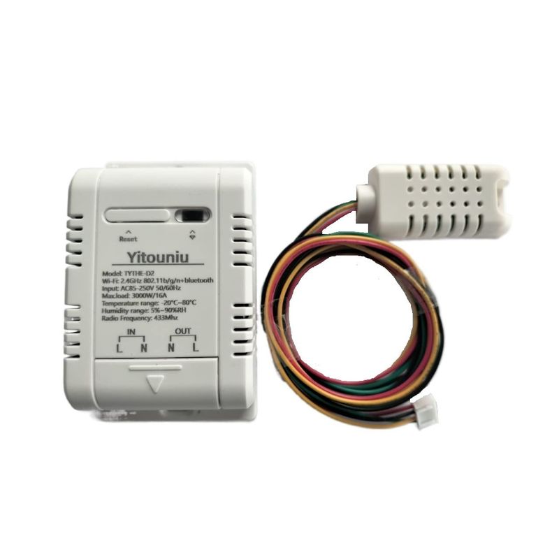 Yitouniu Tuya Smart WiFi 16A Temperature Humidity Switch Sensor Module with Energy Consumption ...