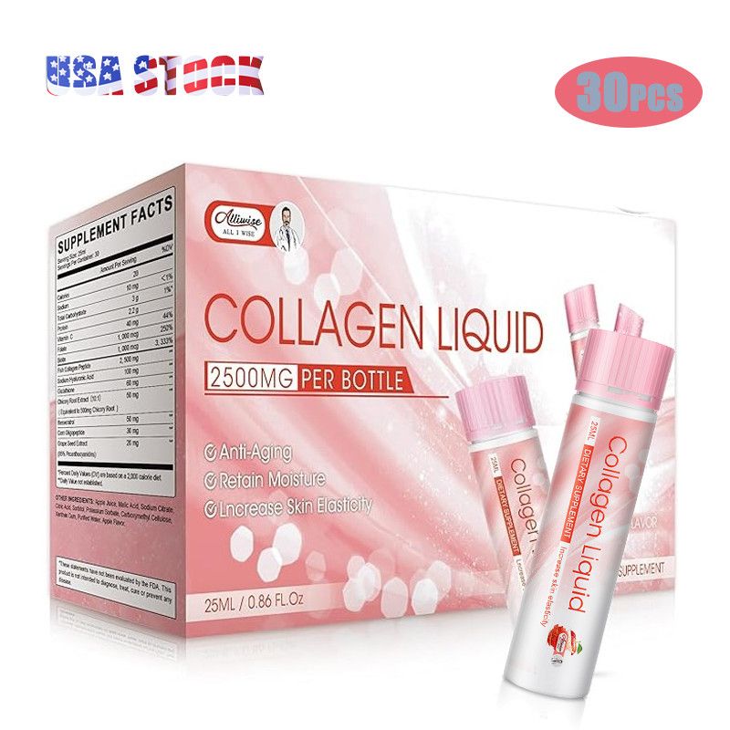 Collagen Drink Marine Collagen Peptides Liquid Collagen Shot Collagen ...