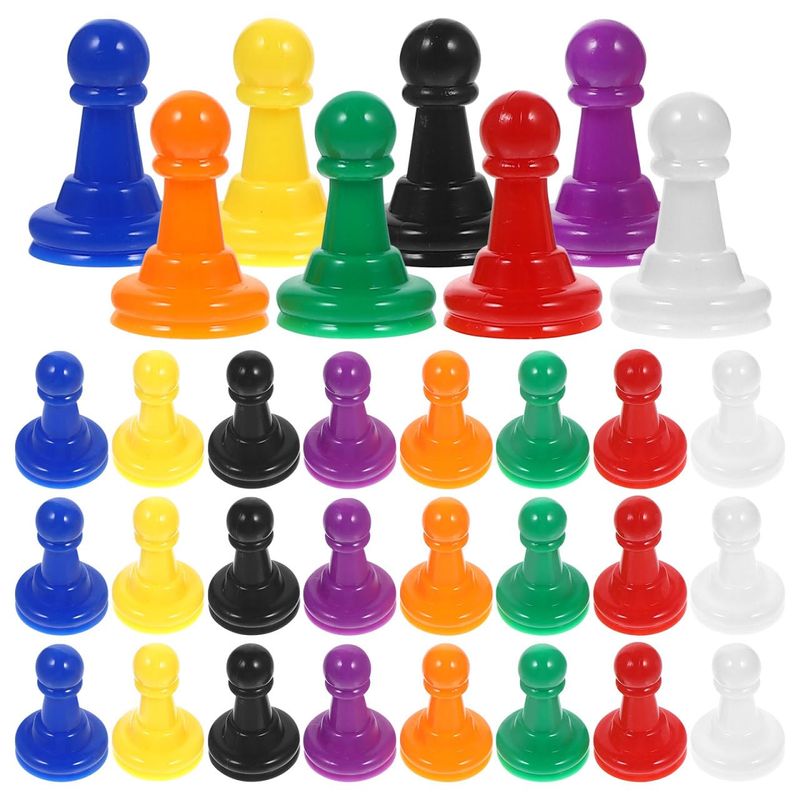DECHOUS 32pcs Board Game Pieces, Coloured Pawns Plastic Board Game ...