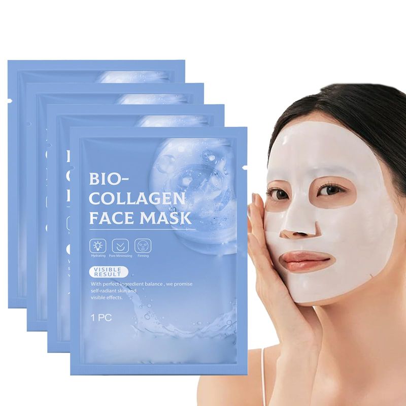 Pack of 4 Organic Collagen Real Deep Mask, Organic Collagen Mask ...