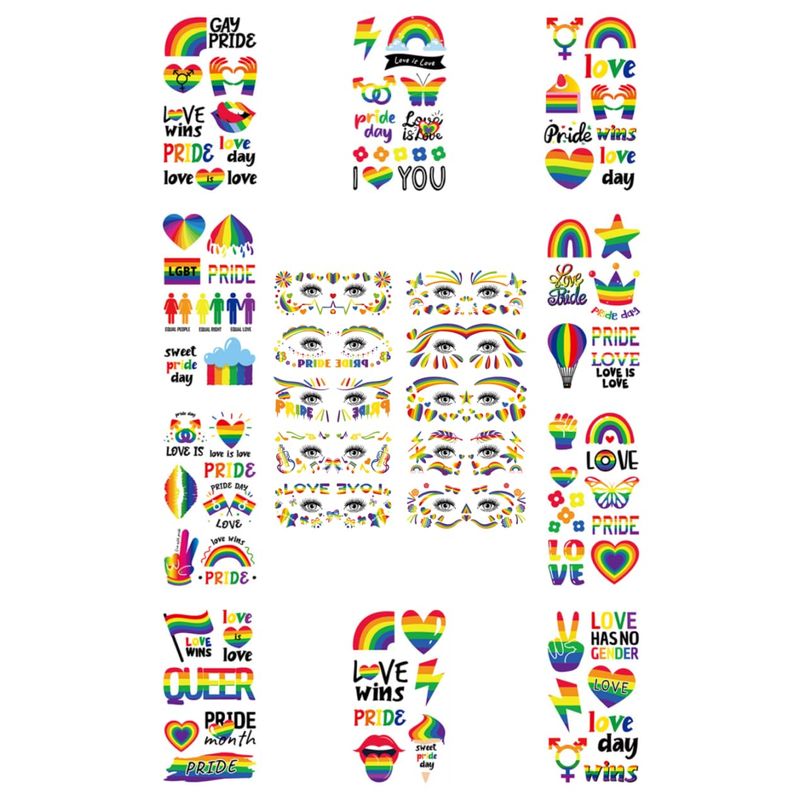 20 sheets Of Face and Body Temporary Tattoos Stickers Designs With ...