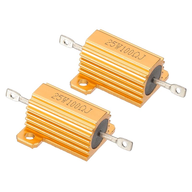PATIKIL 25W 100 Ohm Aluminum Shell Resistor, 2 Pack Aluminum Housing ...