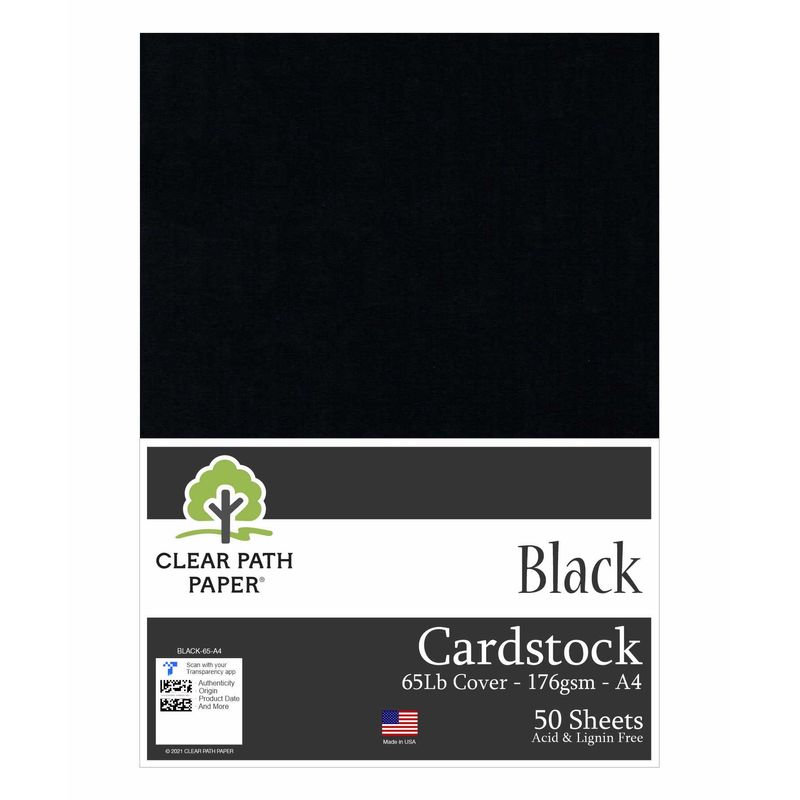 Black Cardstock - A4-210mm x 297mm - 176g/m² - 50 Sheets - EveryMarket