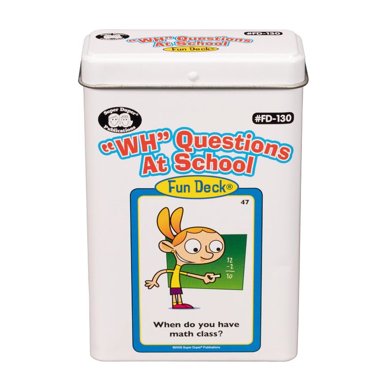 Super Duper Publications | WH Questions at School Fun Deck Flash Cards ...