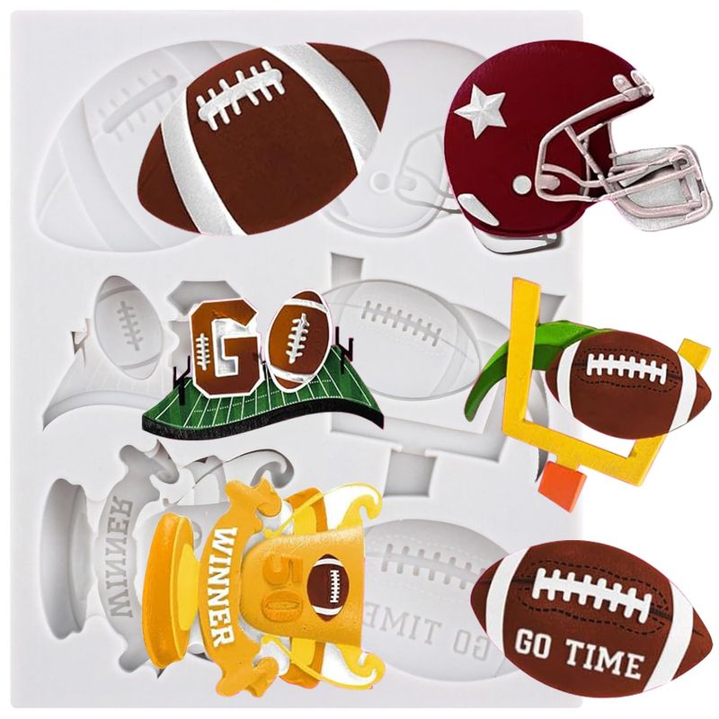 MINFEIDMS Football Fondant Molds Sports Theme Cake Decoration Silicone ...