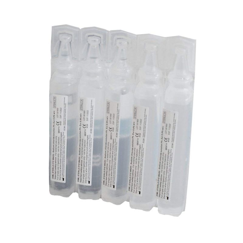 (PACK OF 5) First Aid Eye Wash Pods - Sterile Saline Eye Irrigation ...