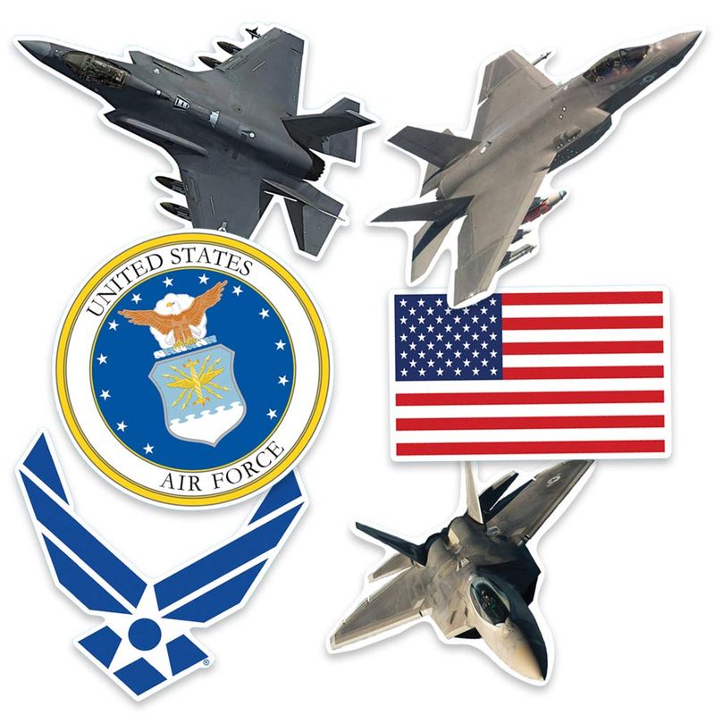 U.S. Air Force F-22 & F-35 Fighter Jet and Logos Collectible Stickers ...
