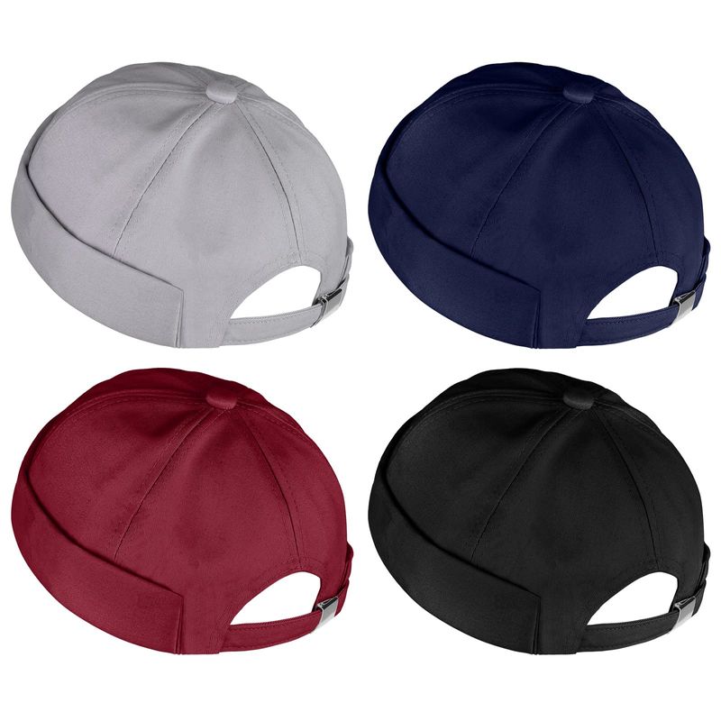 URATOT 4 Pieces Brimless Hat Docker Cap Retro Cotton No Brim Hat ...