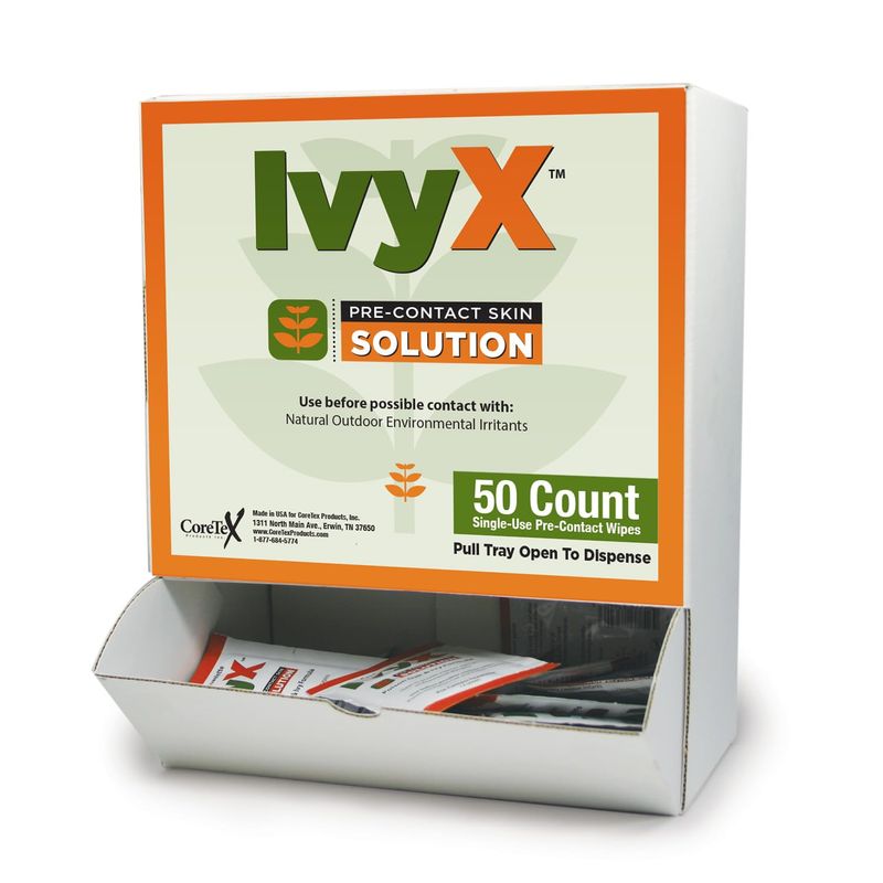 Ivy X Pre-Contact Poison Ivy Protection Wipes - Pack of 50 Single-Use ...