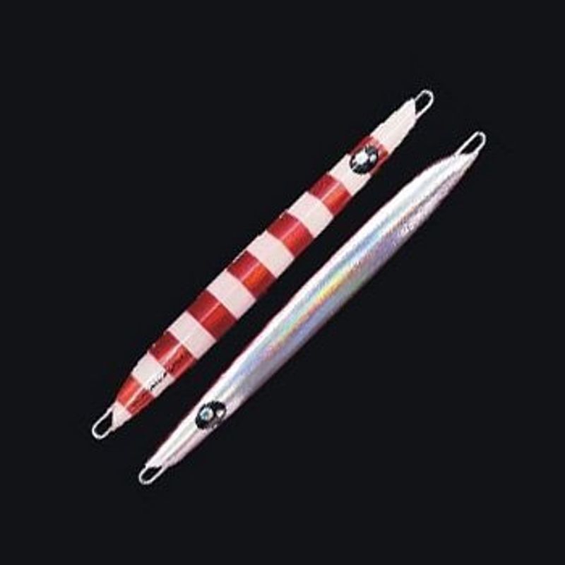 EzoHachi NaMaRaJig200#13 Red Glow Zebra / All Silver Metal Jig Lure ...