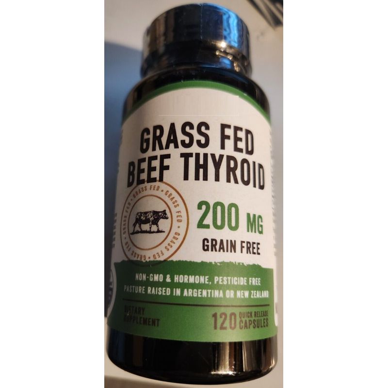 Argentine/New Zeland Beef Thyroid 200mg Grass Fed/No Hormones/Non GMO ...