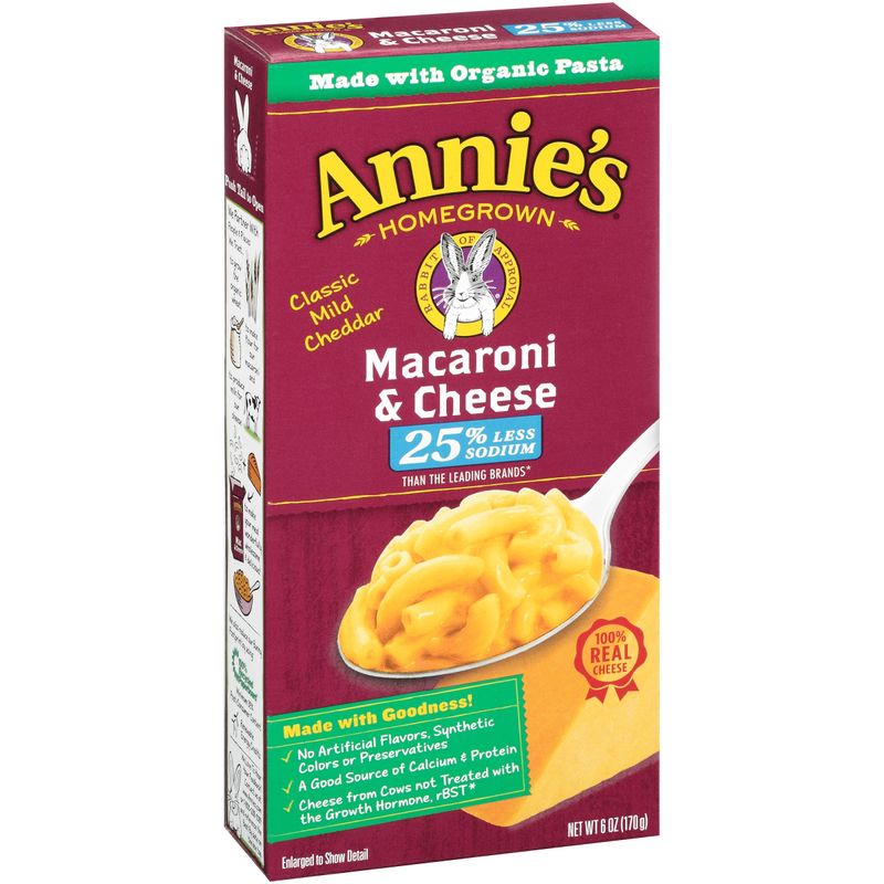 Annie's Homegrown Macaroni & Cheese - Lower Sodium - 6 oz - 3 Pack ...