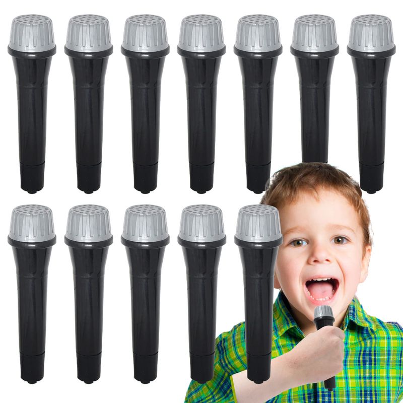 Fake Microphone Prop Costume 12 Toy Plastic Microphones Pretend play ...