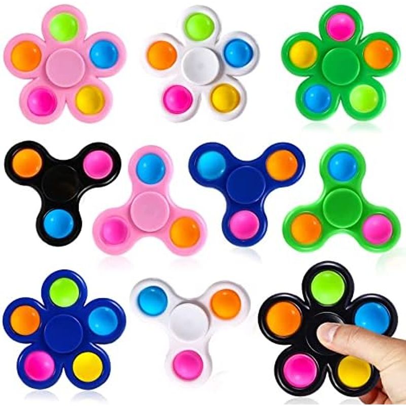 SCIONE 10 Pack Pop Fidget Spinners Fidget Toy for Kids Adults, Pop ...
