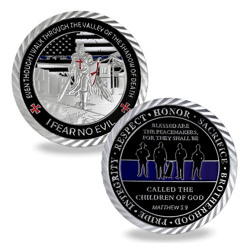 US Police Officers Challenge Coin Thin Blue Line Law Enforcement ...