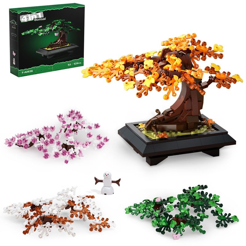 Taojiyuan Bonsai Tree Building Blocks, 4 in 1 Four Seasons Bonsai Tree ...