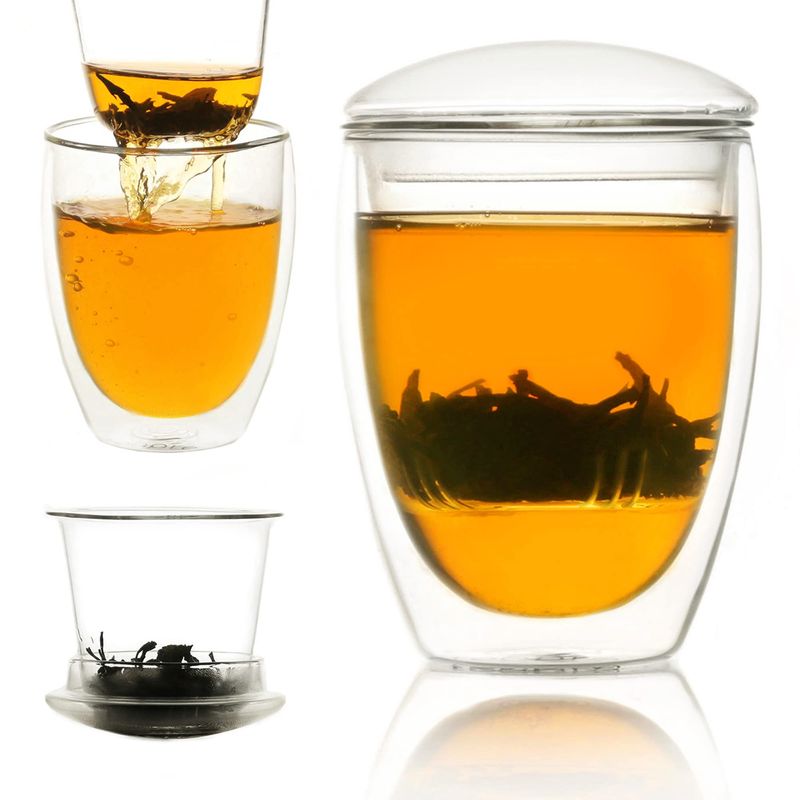 Teapro 350ml Tea Infuser Glass Cup for Loose Leaf Tea with Clear ...