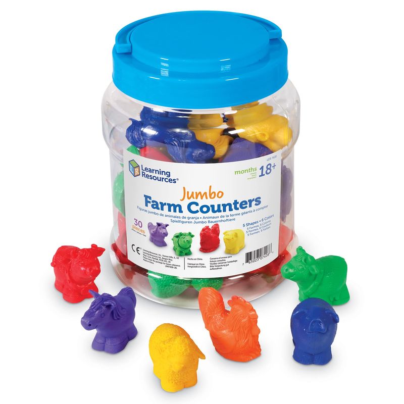 Learning Resources Jumbo Farm Counters - 30 Pieces, Ages 18+ months ...