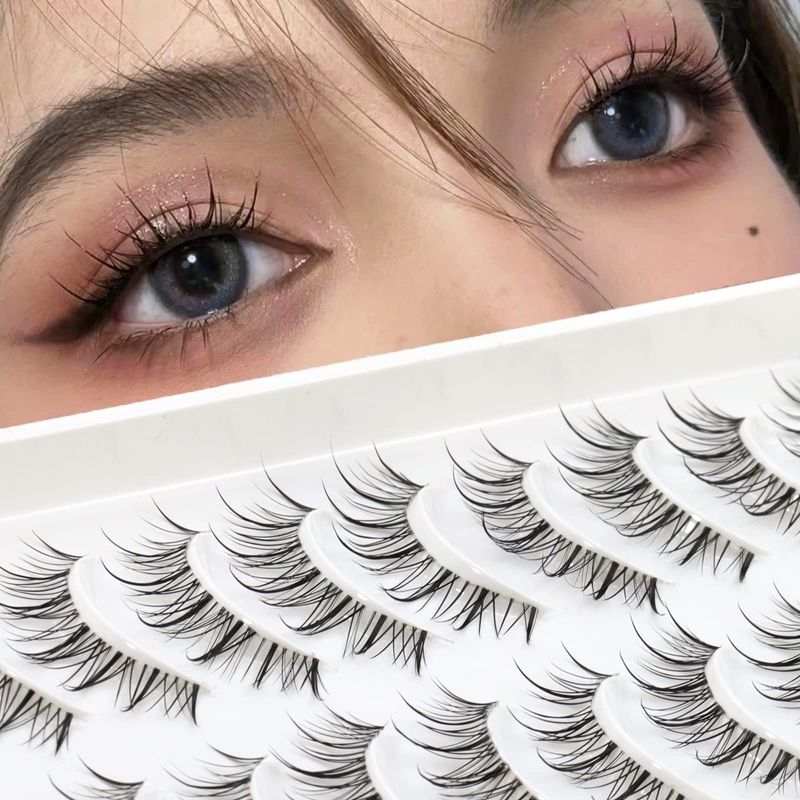 Anime Lashes With Clear Band Korean Lashes Natural Look 13mm Korean ...