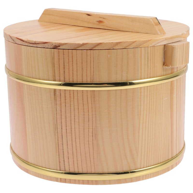 HOLIDYOYO 1 Set of Wooden Rice Bucket, Wooden Sushi Rice Bowl Rice ...