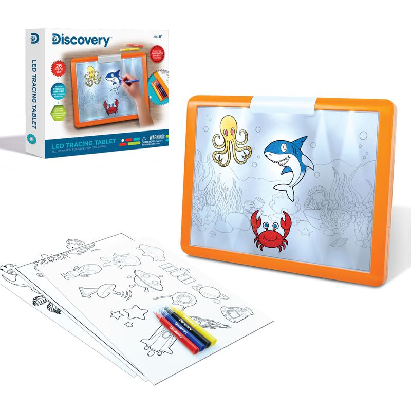 Discovery LED Tracing Tablet, 26-Piece Set with Washable Markers ...
