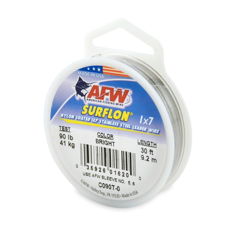 American Fishing Wire Surflon, Nylon Coated 1x7 Stainless Steel Leader ...