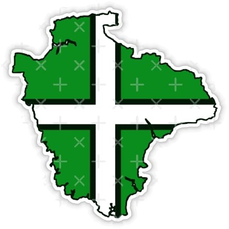DEVON County Map-Flag England UK Britain 4" (100mm) Vinyl Bumper ...