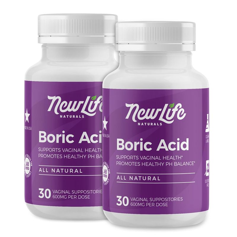 NewLife Naturals Boric Acid Suppositories for Women - 600mg | pH ...