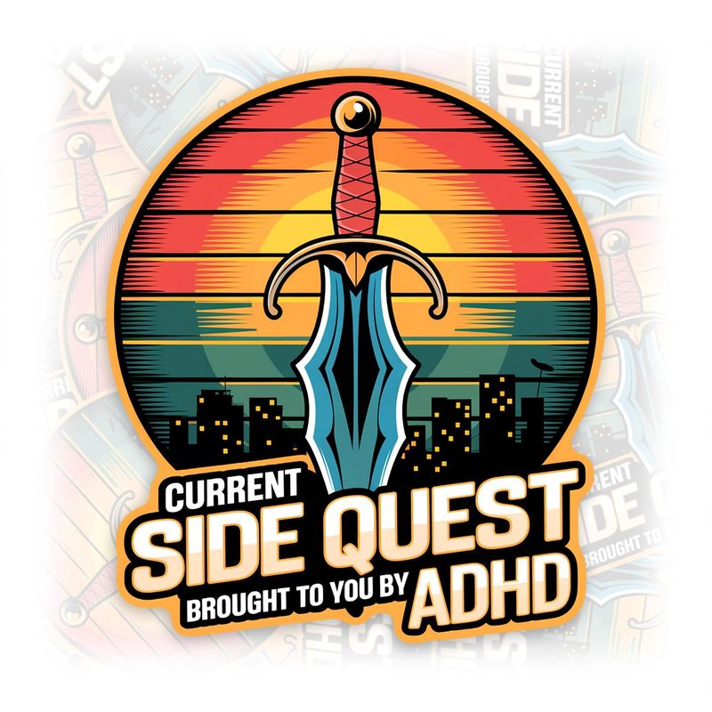 Current Side Quest Brought to You by ADHD Sticker Mental Health ...