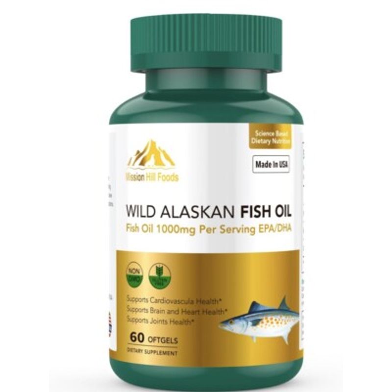 Wild Alaskan Fish Oil 1000mg EPA/DHA Made In Usa Soft Gels - Online ...
