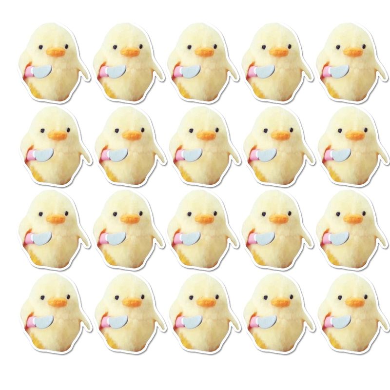Duck with Knife Peep Meme Stickers 4" - 20 PCS Vinyl Decal Set for ...