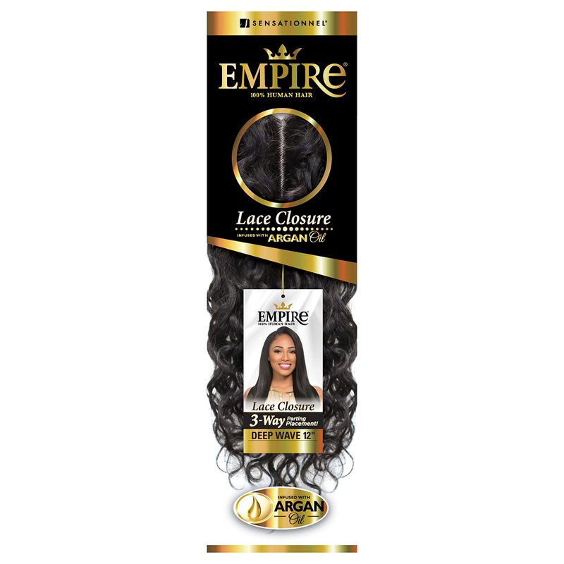 Sensationnel Empire Human hair closure -12 inch yaki texture hand tied ...
