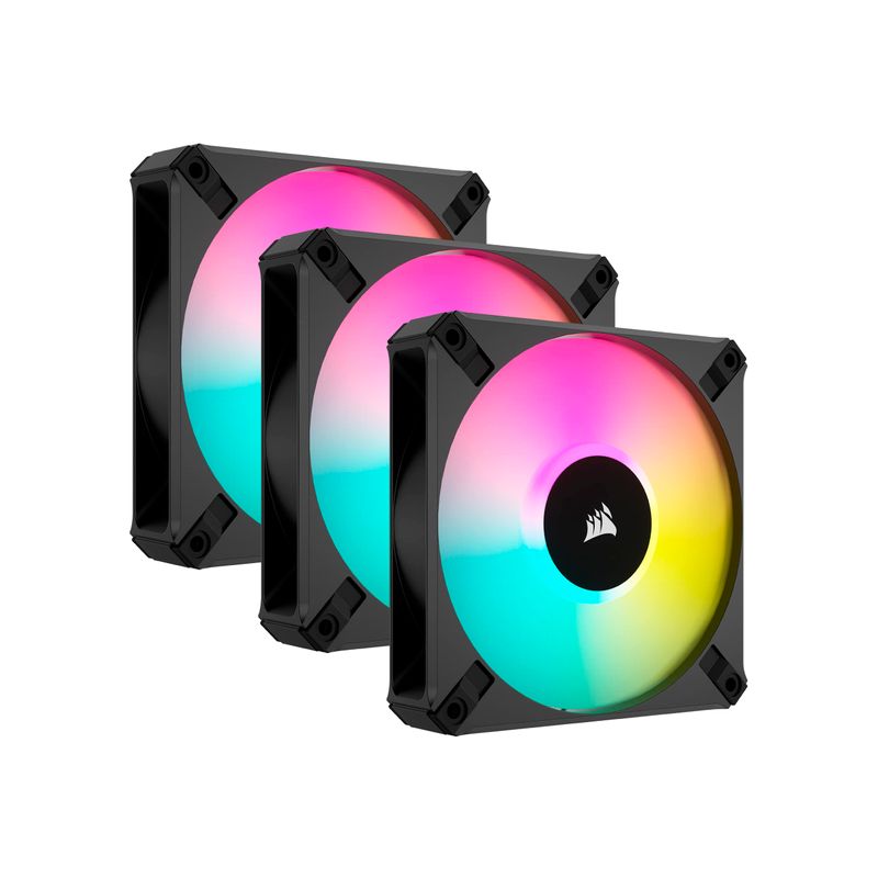 Corsair iCUE AF120 RGB ELITE 120mm PWM Triple Fan Kit - Eight RGB LEDs ...