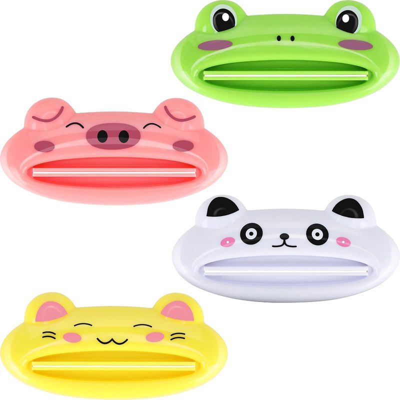 Toothpaste Squeezer, 4 Pack Tube Squeezer Cute Cartoon Animal ...