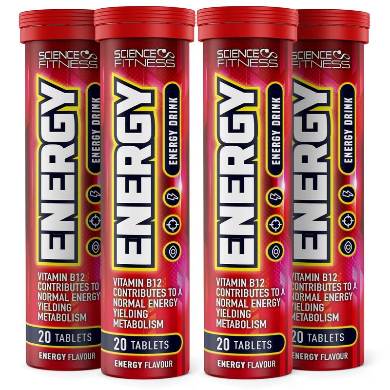 Effervescent Energy Tablets with Caffeine & Taurine by Science Fitness - for Improved Energy ...
