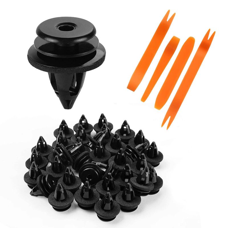 URAQT Auto Body Fastener, 50 Pcs Universal Car Rivet Clip Kit, Black ...