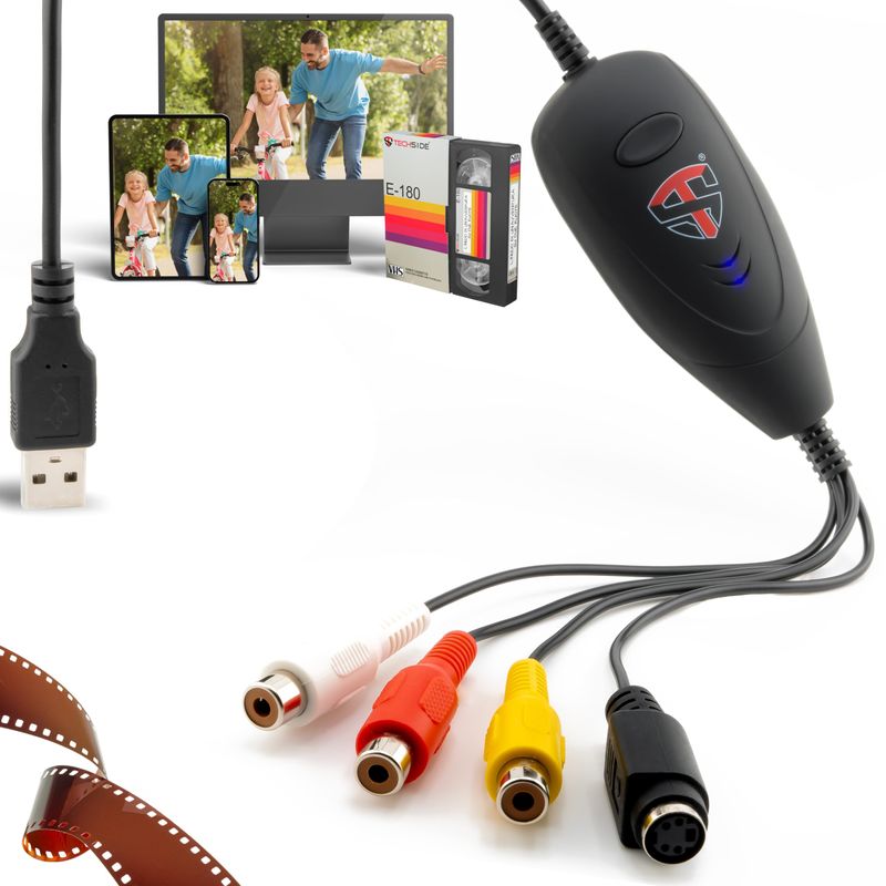 TechSide Capture card 2025: VHS to Digital Converter USB 2.0 for VHS ...
